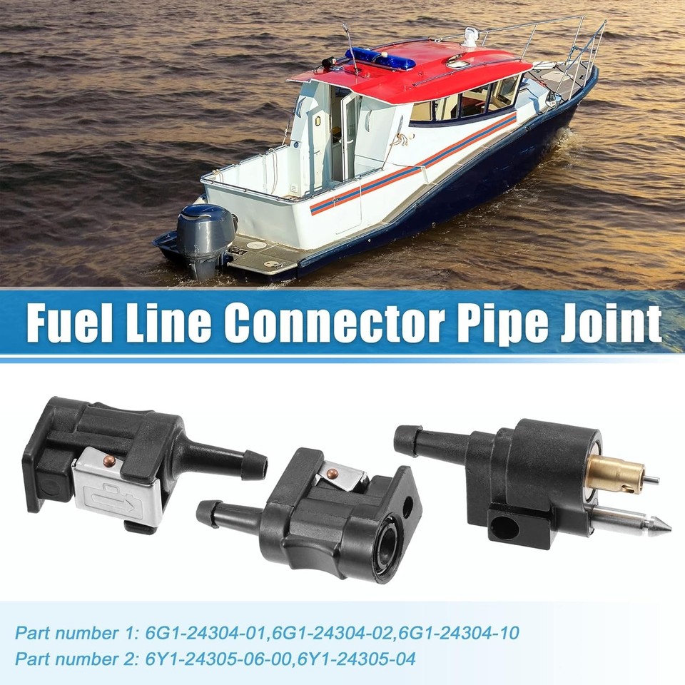3pcs Marine Boat Engine Fuel Line Connector Fittings 6mm Female Male ...