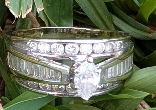 14Kt White Gold-Channel Setting-6 Prong Head, Marquise Cut Diamond Ring ...