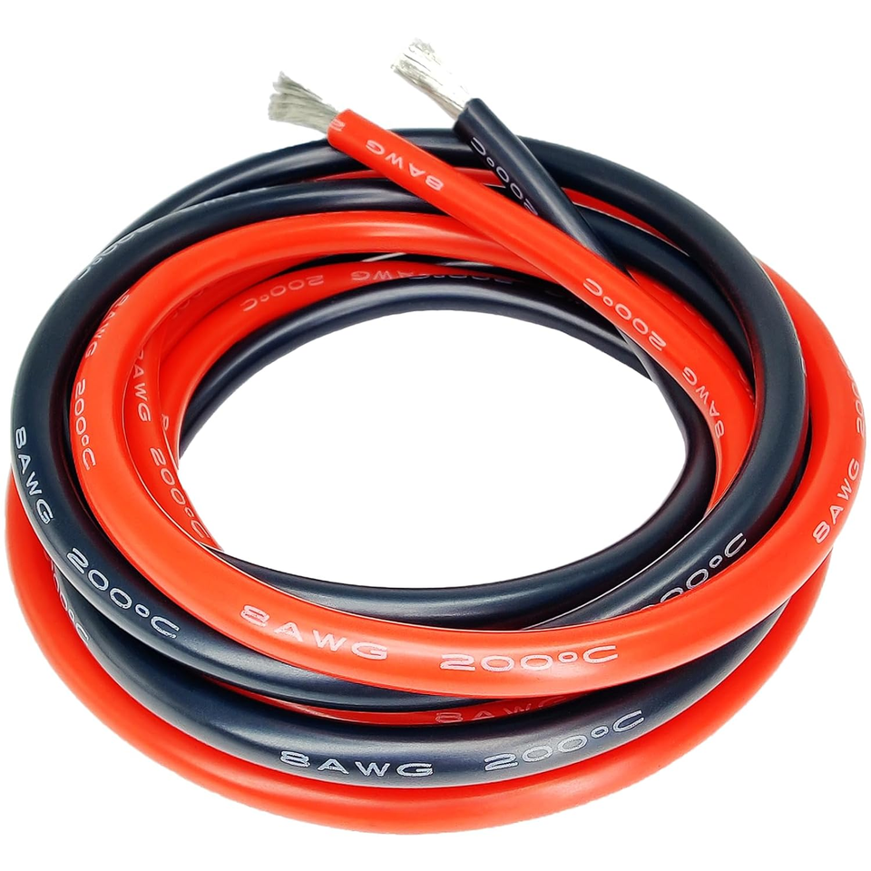 8 AWG Silicone Wire 20FT, Extra Flexible 8 Gauge Stranded Automotive ...