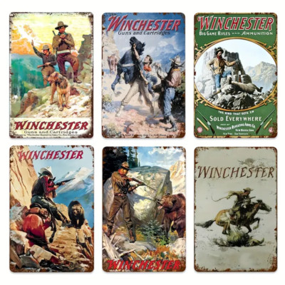 Winchester Western Tin Aluminum Sign Retro Metal Home Decor Art Rustic ...