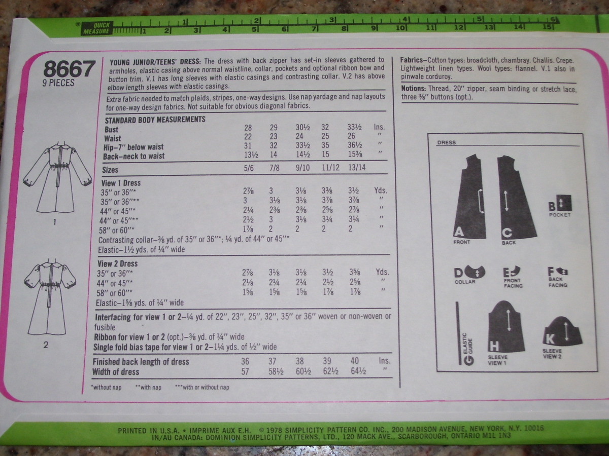 🌺UNCIRCULATED 1978 SIMPLICITY #8667 - LADIES TWO STYLE DRESS PATTERN 5 ...