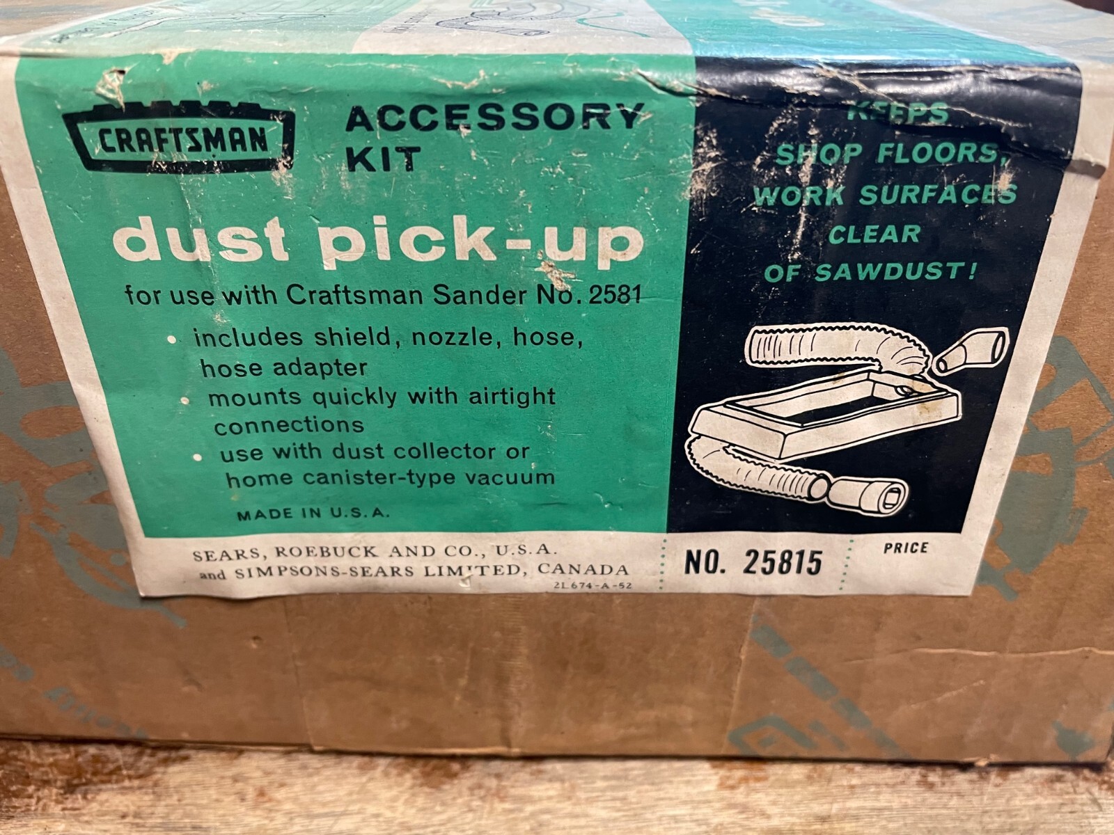Vtg NOS Sears Craftsman Dust Pick Up Accessory Kit 28515 for Sander ...