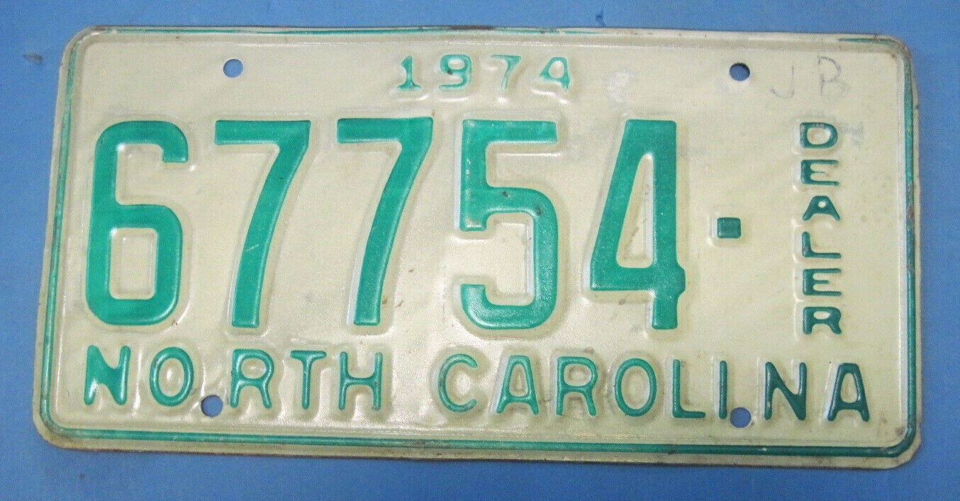 1974 North Carolina dealer License Plate | eBay