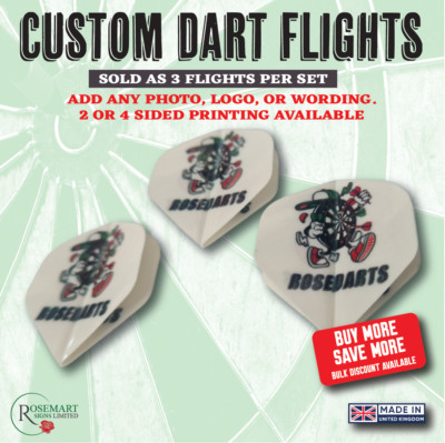 Personalised customer printed Dart flights set of 3. Any logo, photo or ...