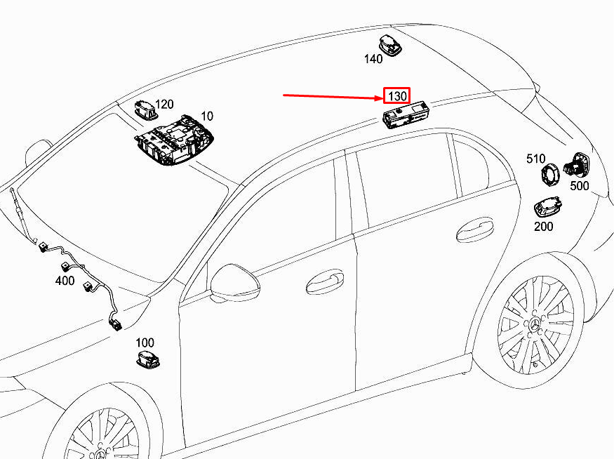 MERCEDES-BENZ A W177 Rear RH Grab Handle Interior Lamp A0009065006 NEW ...