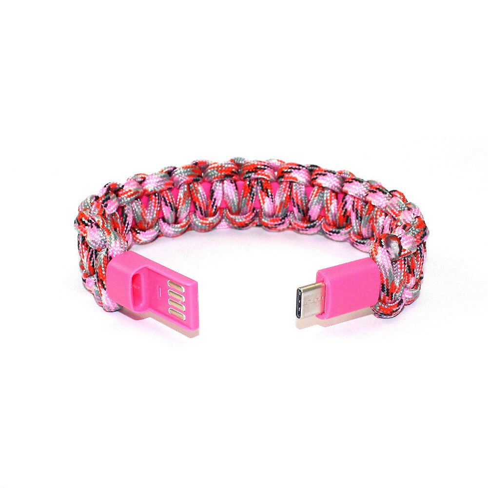 Wire Type Braided Bracelet Data Cable USB Charging Wrist for Huawei ...