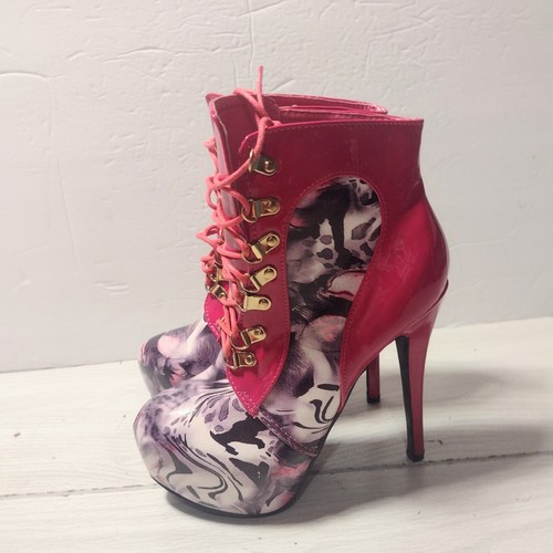 SHOW STORY Lace Up Platform Stiletto Ankle Boots Size 7.5 | eBay