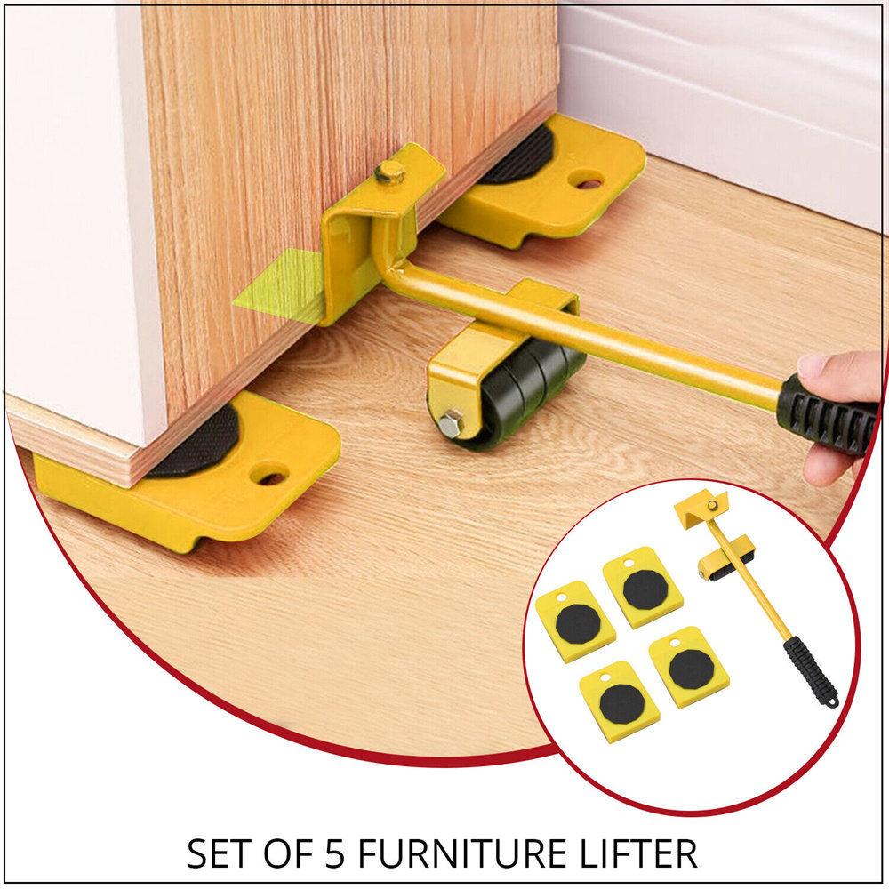with 5Pcs Slider Pad Roller Move Tool Heavy Furniture Moving System ...