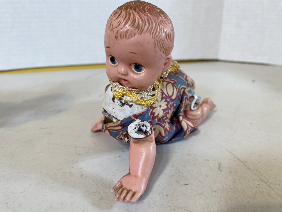 Antique toy mechanical wind up baby dolls crawling babies lot 7B68 | eBay