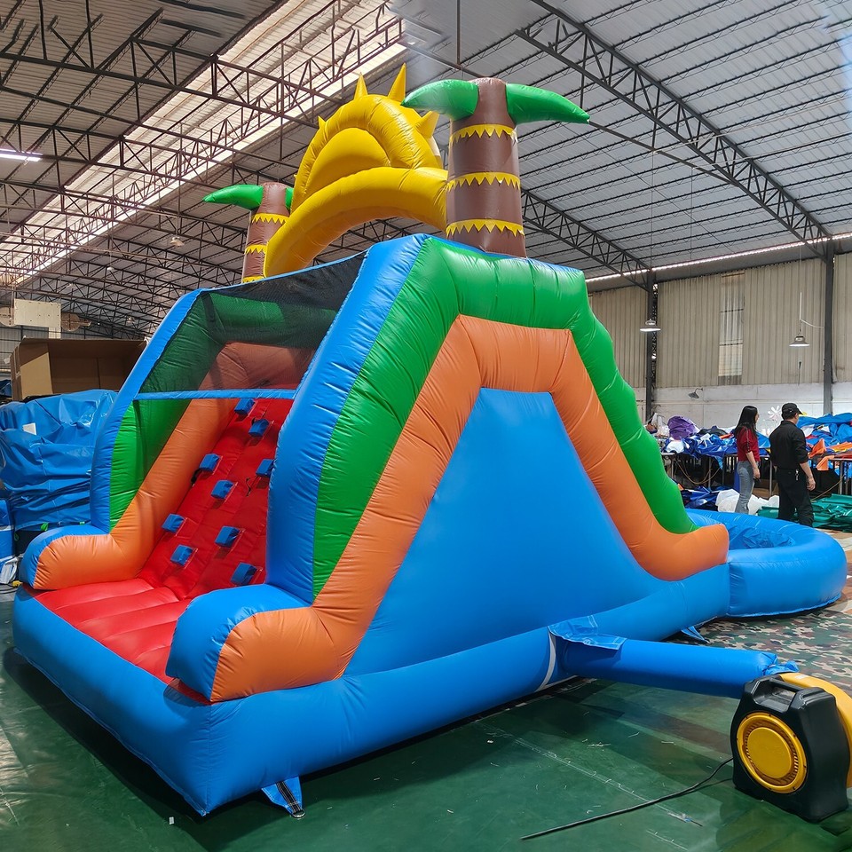 23FT Commercial Full PVC Inflatable Bounce House Dual Water Slide for ...