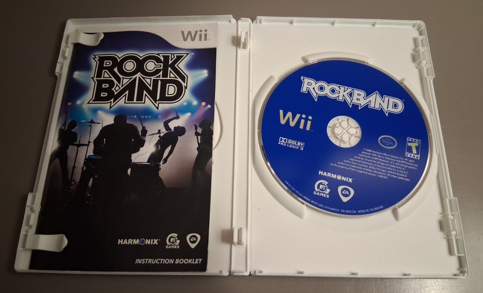 Wii Rock Band Bundle Set - Wireless Drums, Guitar W/ Dongles, Mic ...