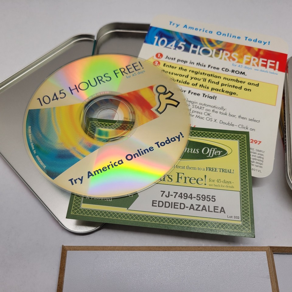 Lot of 6 Vintage AOL Internet Trial Mailer CDs and Tins American Online ...