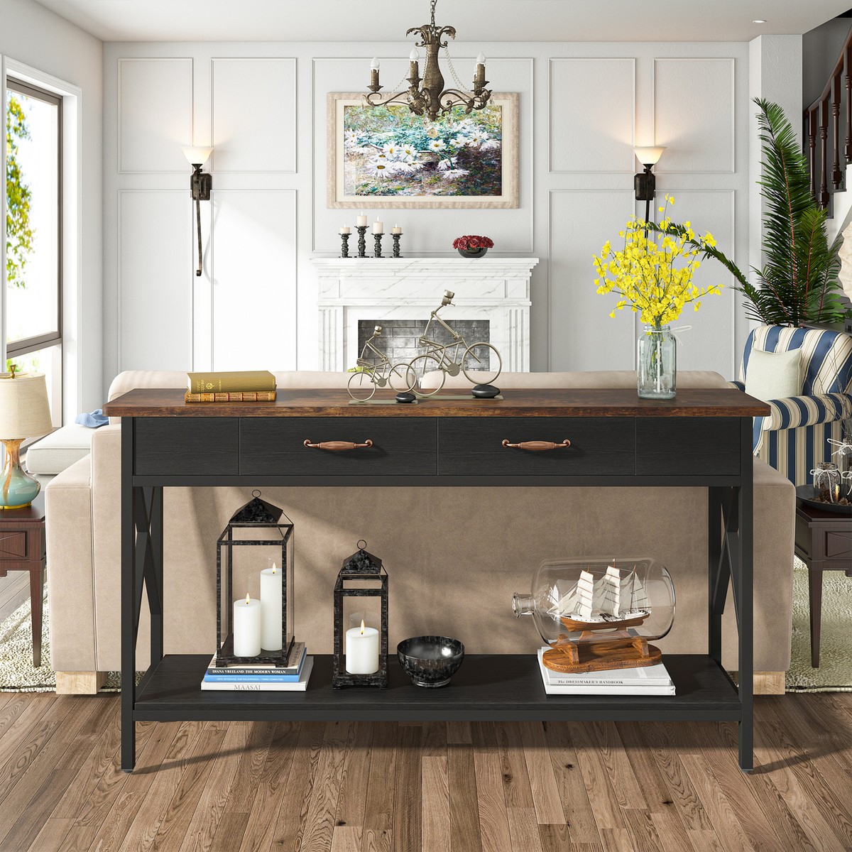 10 Foot Long Sofa Table | Baci Living Room