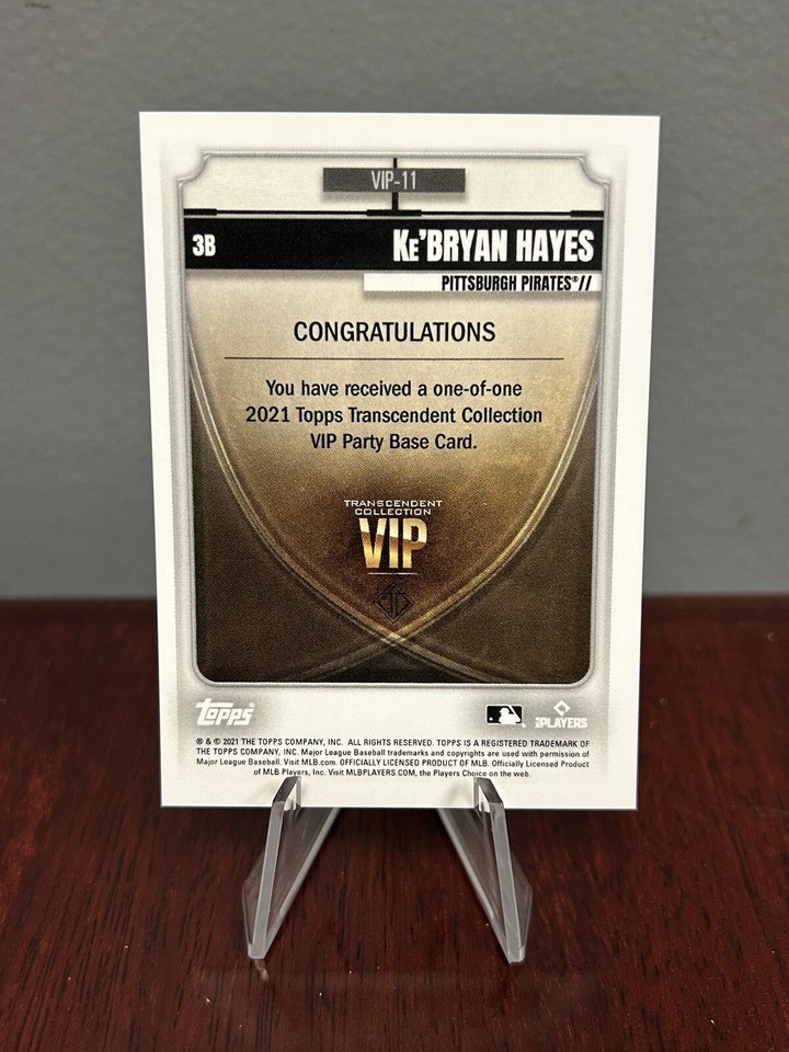 2021 Topps Transcendent Collection VIP RC Ke'Bryan Hayes 1/1 Pirates ...