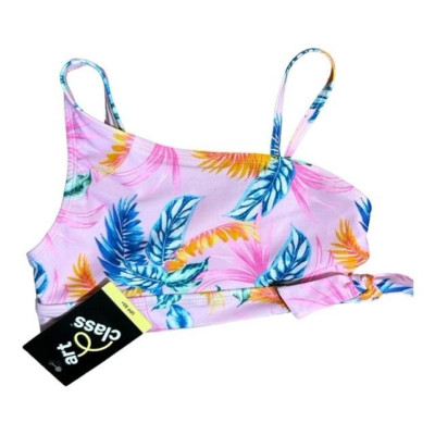 Art Class by Target Girls Floral Bikini Swim Top, Pink Multicolor Sz S ...