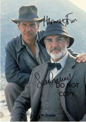 INDIANA JONES HARRISON FORD & SEAN CONNERY Autographed Signed 8x10 RP ...