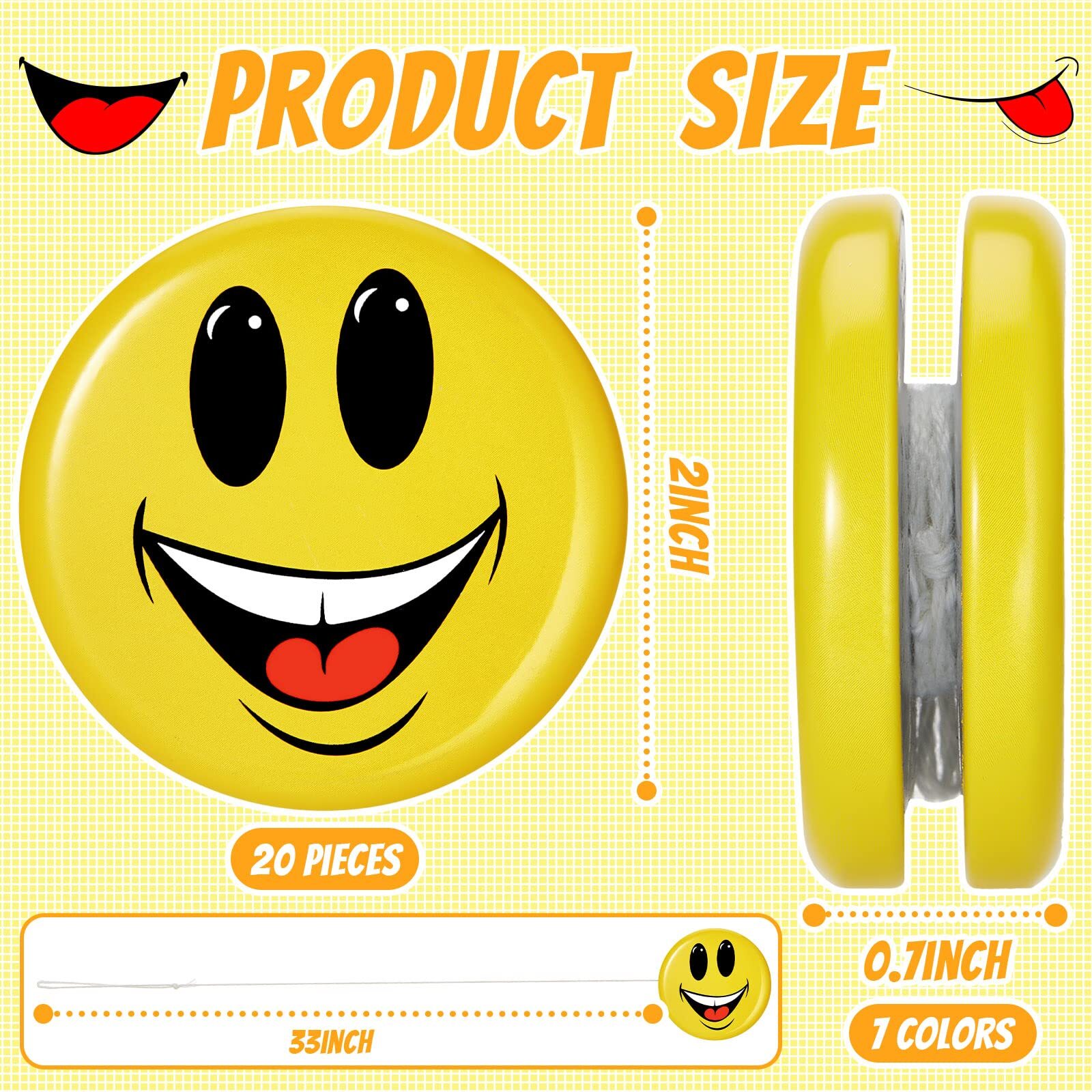 20 Pack Metal Smiley Faces Yo-Yos Party Favors for Kids Parties | eBay