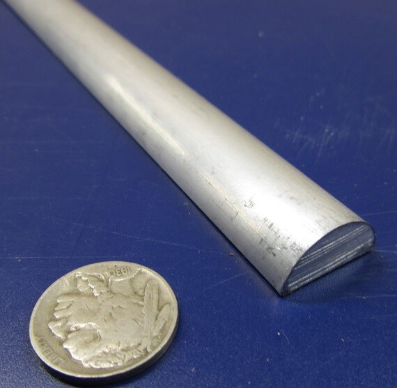 Aluminum Half Round Rod (.750") 3/4" Dia, x 1 Foot Length, 3 Units, 3 ...