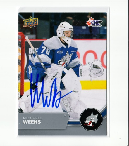 MITCHELL WEEKS autographed SIGNED '21/22 Upper Deck CHL card CHIAGO ...