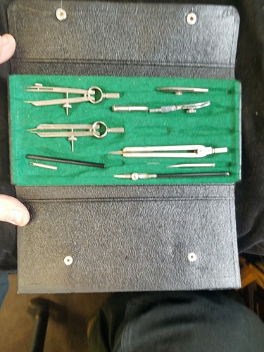 Vintage 9 Piece Germany Drafting Tool Compass Set In Case 2024 | eBay