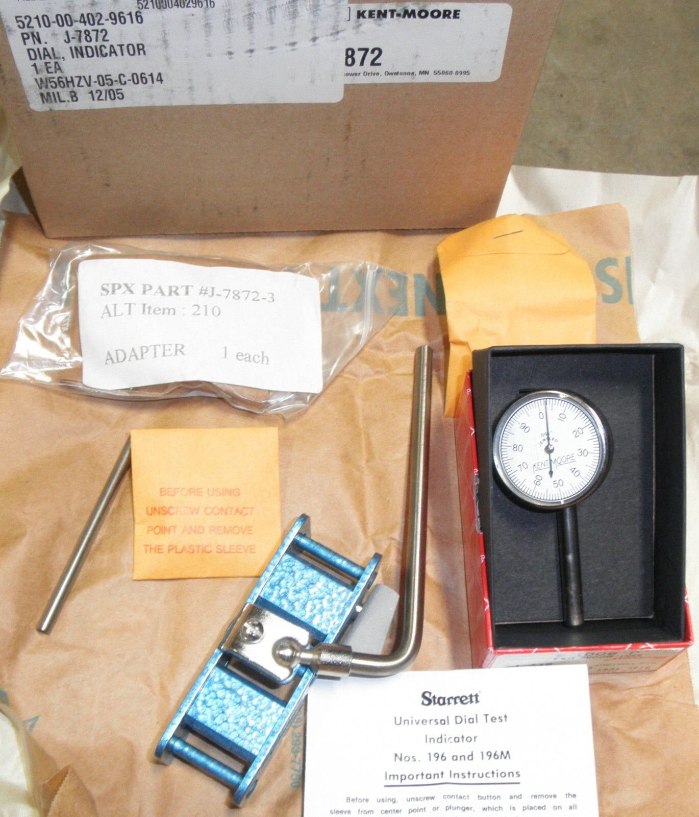 DETROIT DIESEL 53,V-53,71,V-71,110 ENGINE DIAL INDICATOR J-7872 5210-00 ...