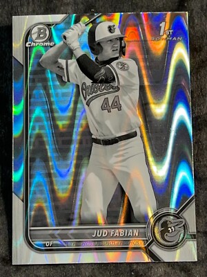 2022 Bowman Chrome 1st BLACK & WHITE RAY REFRACTOR Jud Fabian | eBay