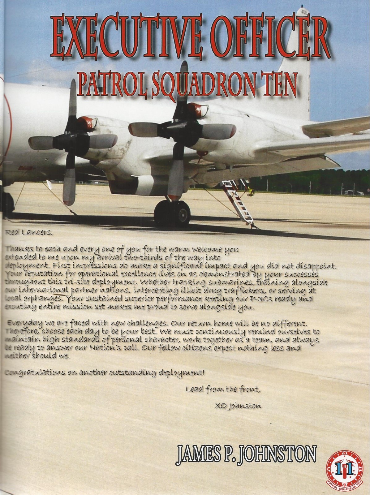 U. S. NAVY PATROL SQUADRON 10 LANCERS DEPLOYMENT CRUISE BOOK YEAR LOG ...