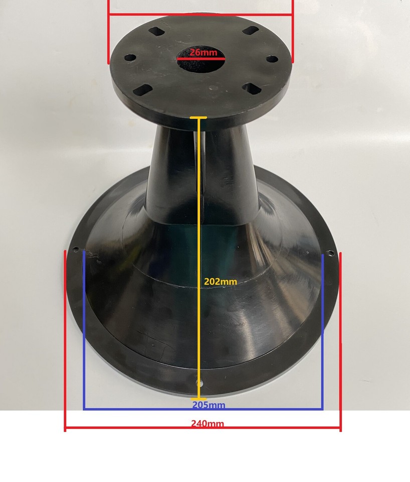 9" Round Bolt-On ABS Plastic Exponential Long Horn For Assorted Speaker ...