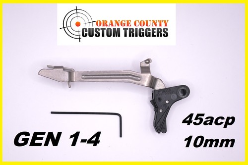 Glock Trigger Flat Shoe (Fully Adjustable) 45acp and 10mm 20 21 29 30 ...