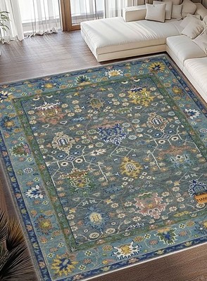 Hank Woven Regal Livid Gray Turkish Oushak Soft Wool Living Room Area ...