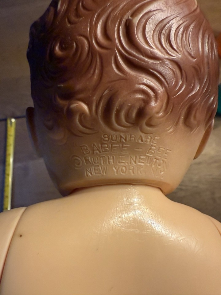 VTG Sun Rubber Co SUNBABE Doll Ruth Newton 12" Tub Toy Babee Bee 1950s ...