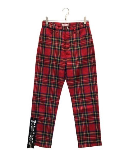 Palm Angels Tartan Check Pants Red PMCA030F18420006 | eBay