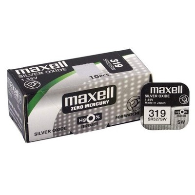 10 MAXELL 319 SR527SW SR64 BATTERIES ARGENT 1.55V PILE DE MONTRE EXP ...