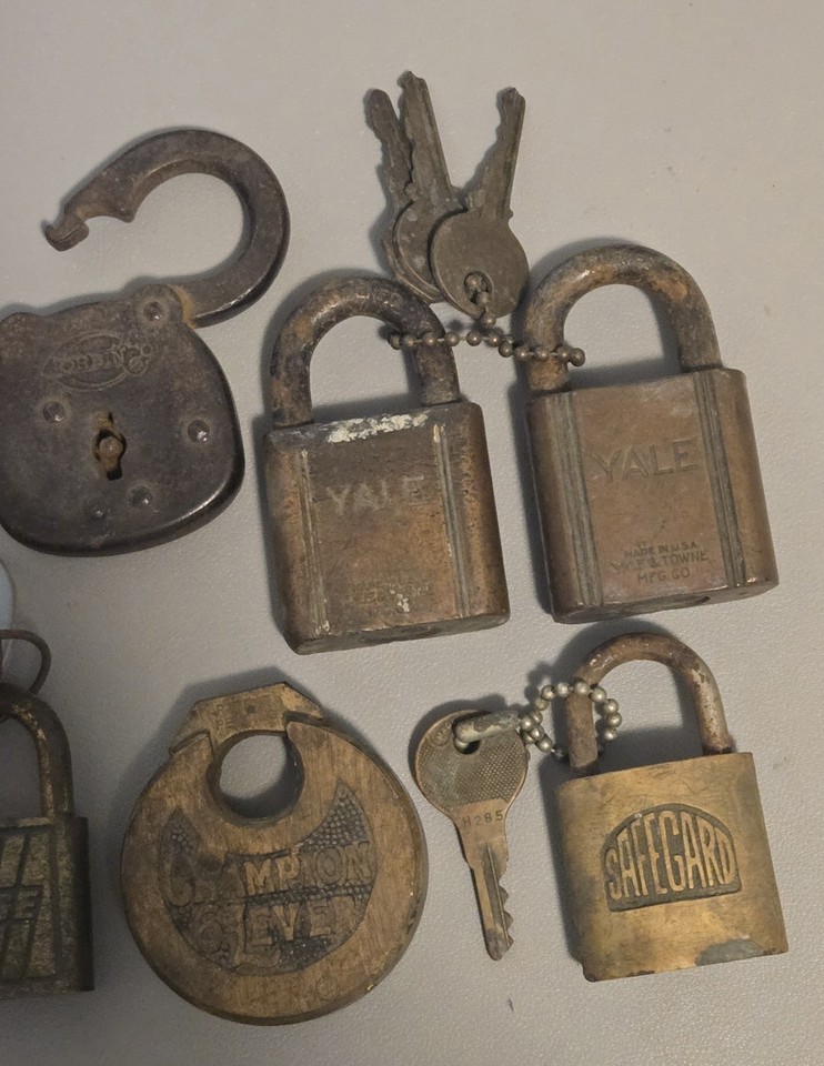Mixed Lot of 8 Old Antique Padlocks Locks & Keys | eBay