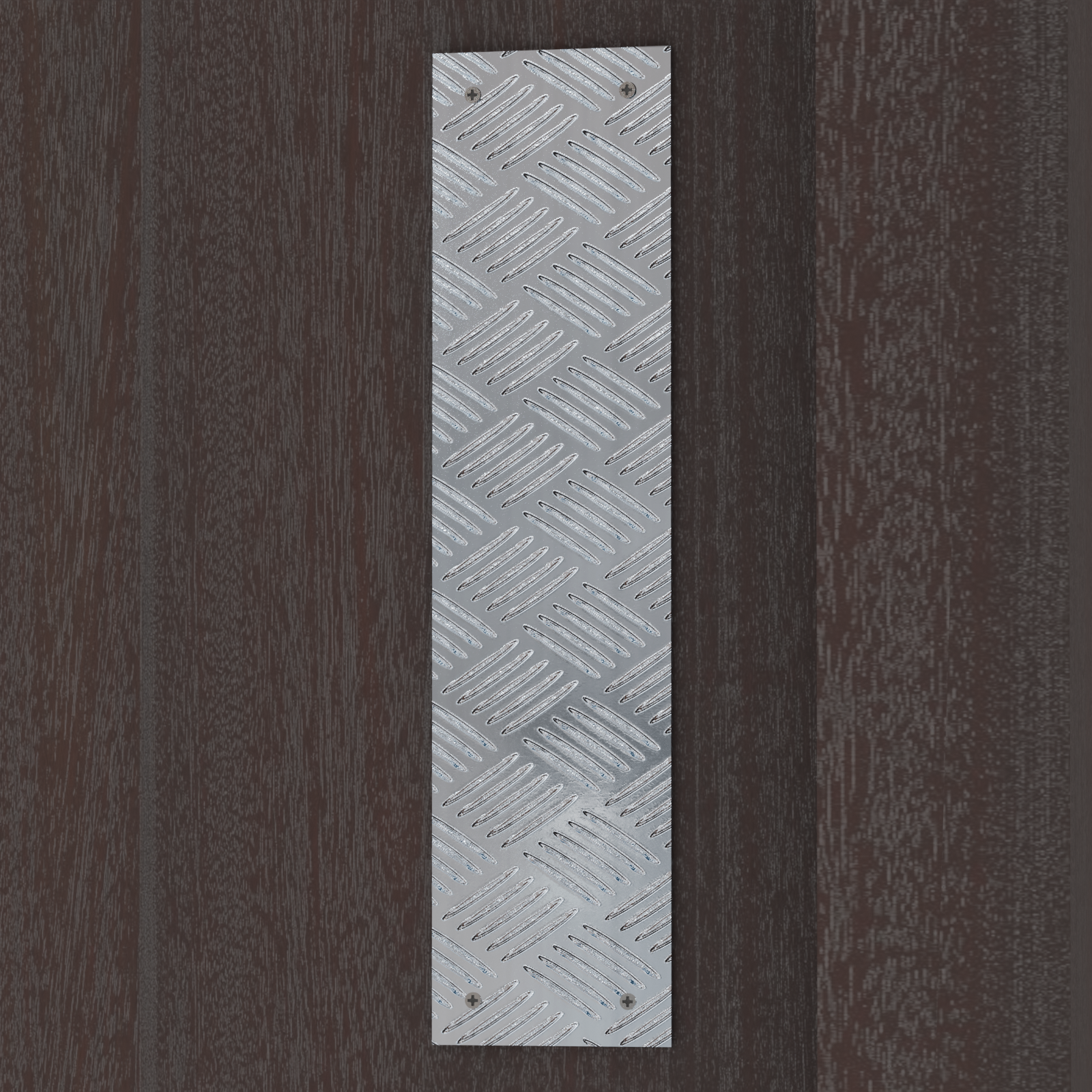 Door Kick Push Finger Plate - Aluminium Chequer Tread Plate Protection ...