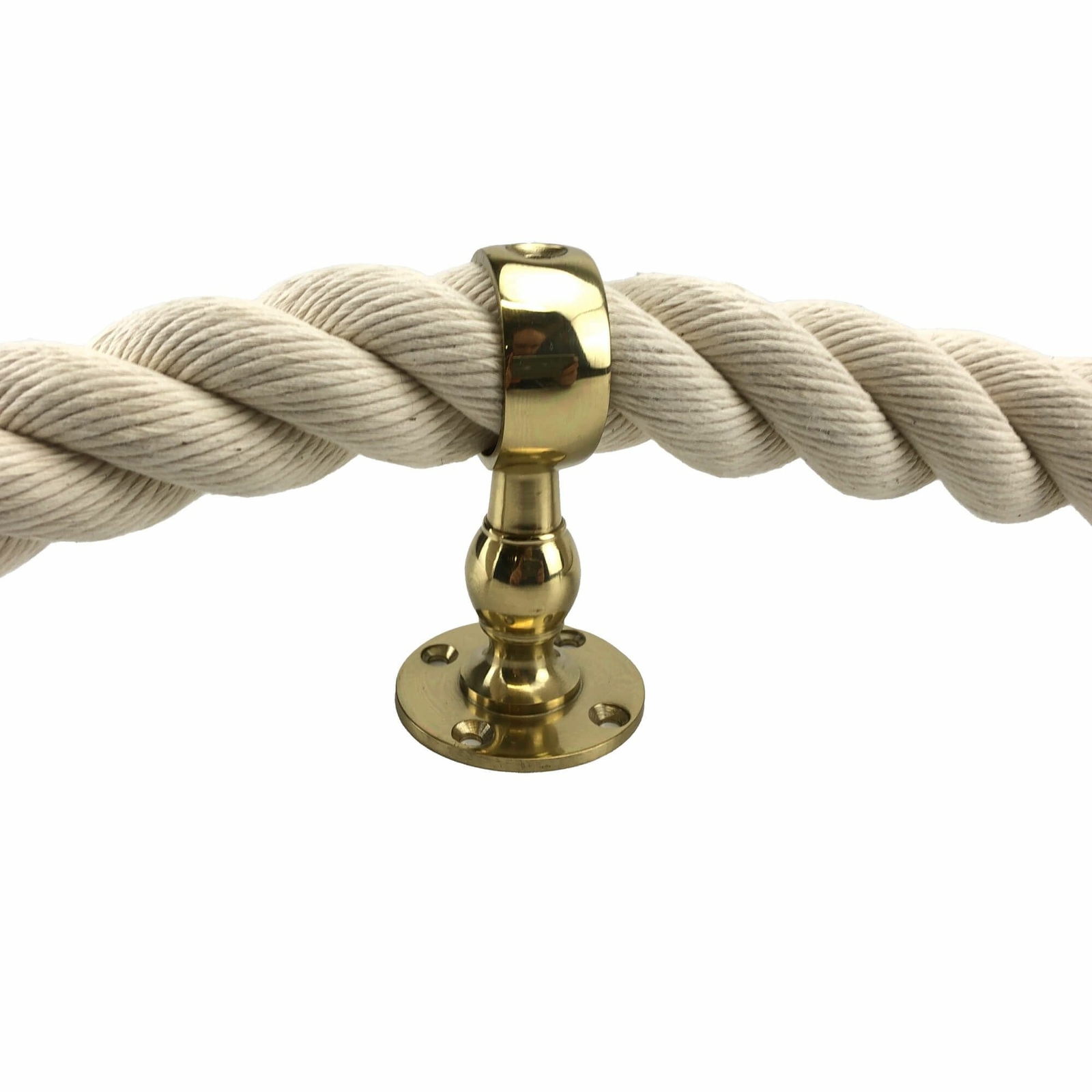 36mm White Synthetic Cotton Bannister Handrail Rope x 11FT C/W 4 Brass ...