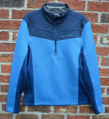 Spyder Men's Medium Encore 1/2 Zip Fleece Sweater Pullover Blue | eBay