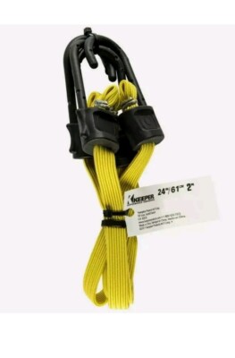 Keeper 24" Yellow FLAT BUNGEE CORD 2pc UV Protected Premium Grade ...