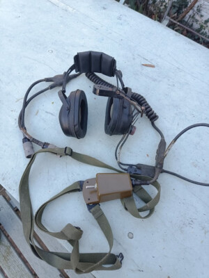 EX US ARMY MILITARY RADIO HEADSET WITH MICROPHONE AND PTT VERY GOOD ...