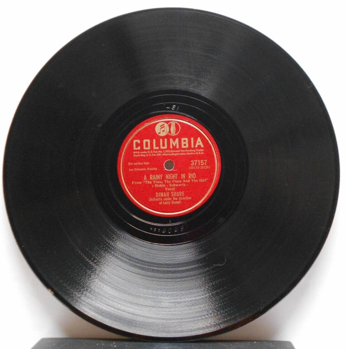 A Rainy Night in Rio/Dinah Shore (10" Shellac, 78 rpm, Columbia, 37157 ...