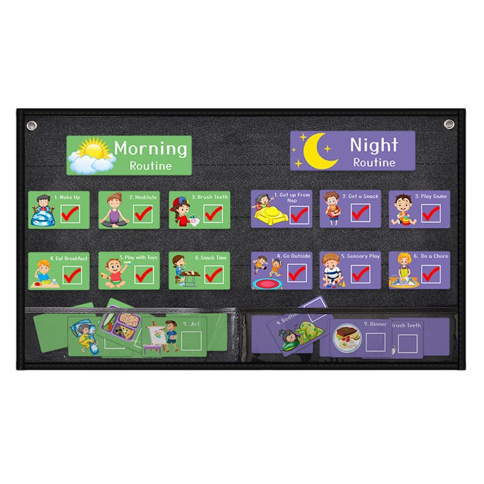 Kids Visual Schedule Calendar Daily Work Schedule for Boys Toddlers ...
