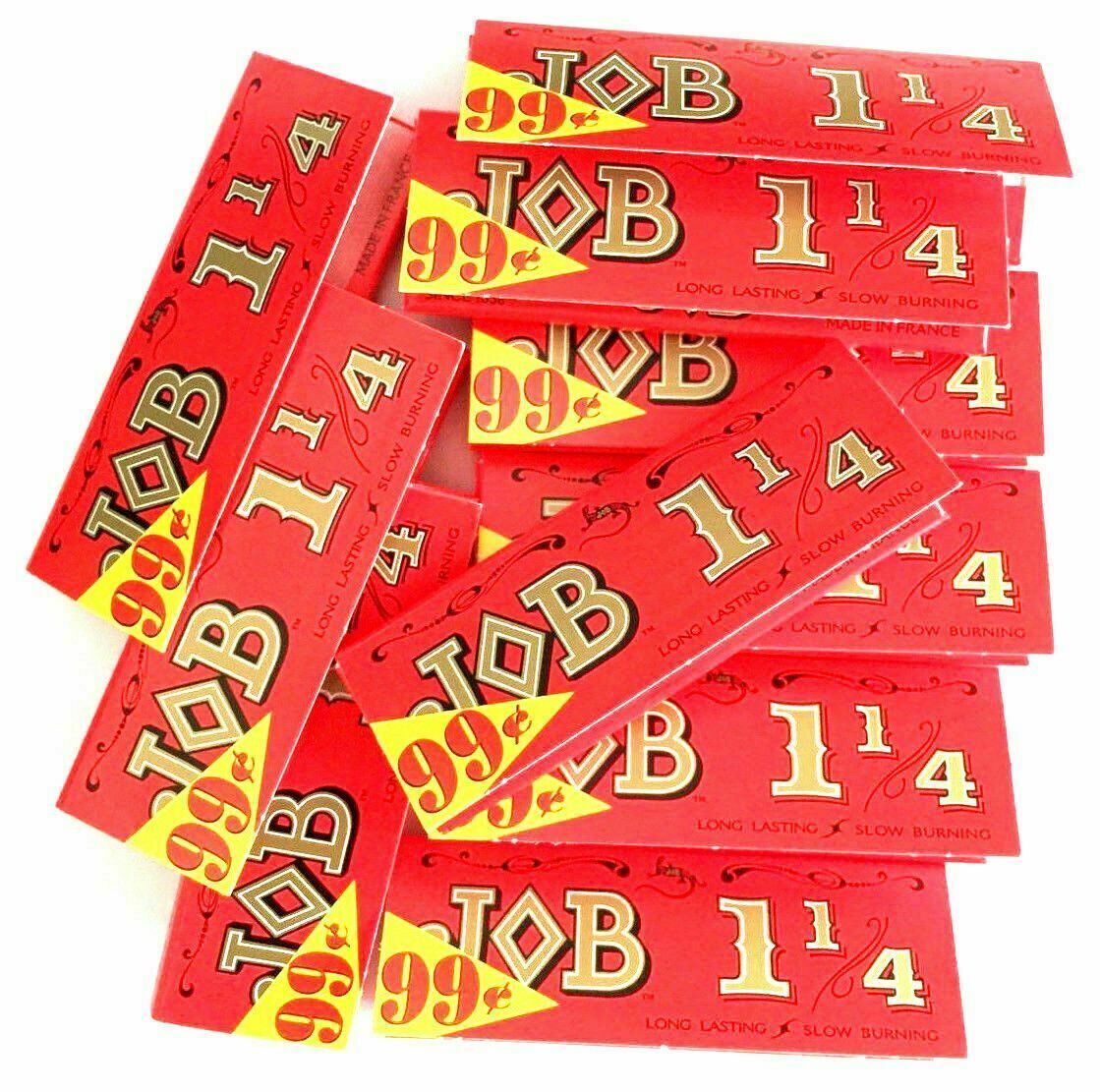 JOB Orange 1 1/4 Slow Burning Cigarette Rolling Papers 1.25 Box of 100 ...