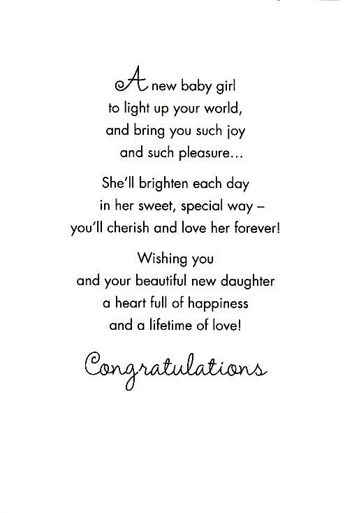 Congratulations On Your New Baby Girl Poems