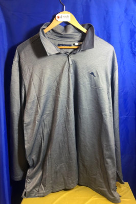 Men's Tommy Bahama Blue Long Sleeve Polo Shirt Size 4XB | eBay