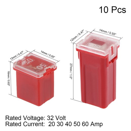 Automotive Mini Cartridge Fuses Set 32V 20A 30A 40A 50A 60A M Case Box ...