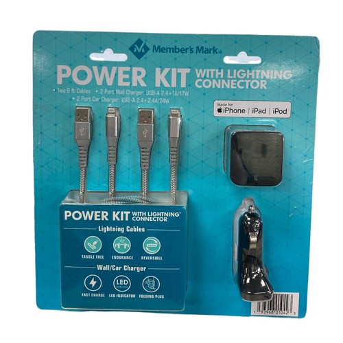 Member's Mark 8 pin USB A Power Pack Car & Wall Charger | eBay