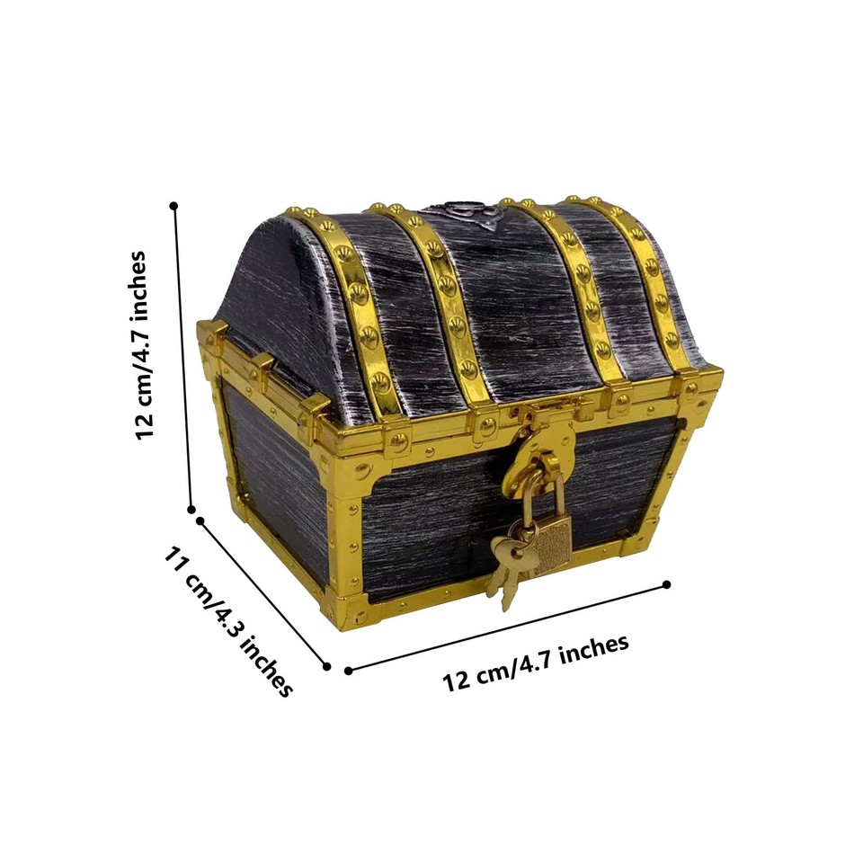 Kids Pirate Treasure Chest Storage Box,Golden Border Decorative Pirate ...