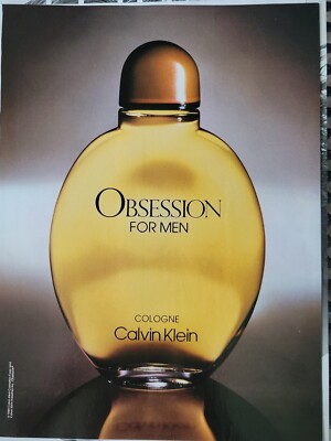1989 Calvin Klein Obsession for men cologne bottle vintage ad | eBay