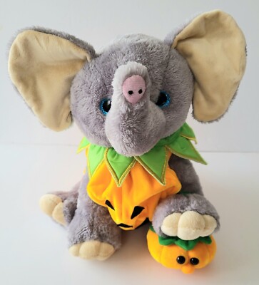 THE BEAR FACTORY ELLIE THE ELEPHANT PLUSH WITH PUMPKIN SUIT 13" STUFFED ...