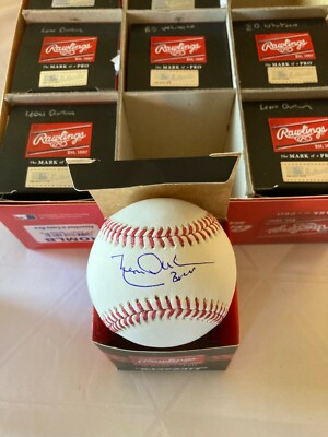 Cubs Leon Durham signed OML Official Major League Baseball with Bull ...